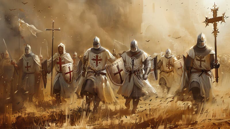 Medieval Knights: the Valor of the Templars Stock Illustration ...
