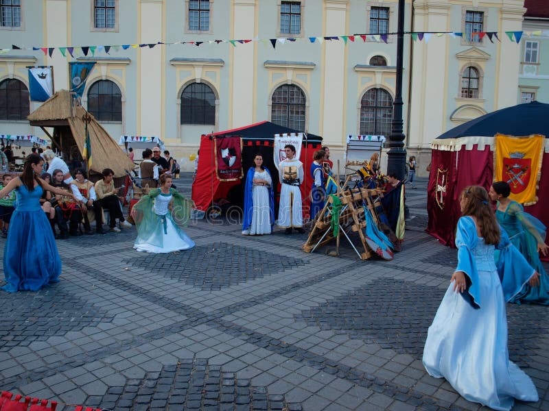 Women in Medieval Times Costumes Editorial Stock Image - Image of ...