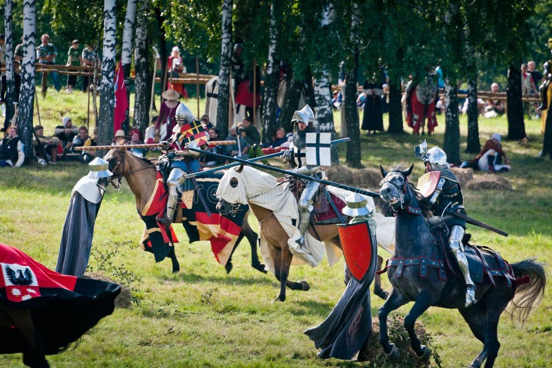 Medieval Lancer Knights editorial stock photo. Image of living - 20571433