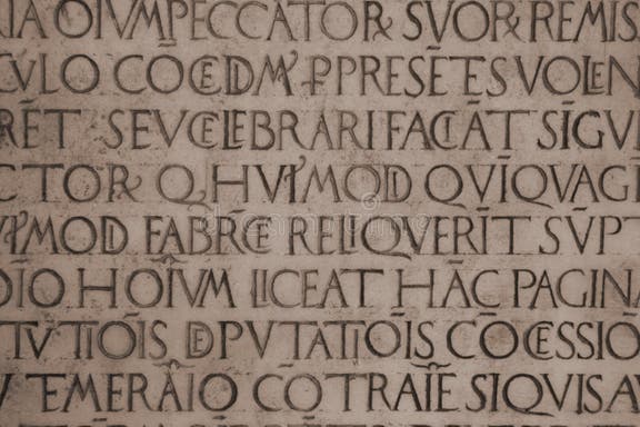 Medieval Latin Catholic Inscription Stock Image - Image of engraving ...