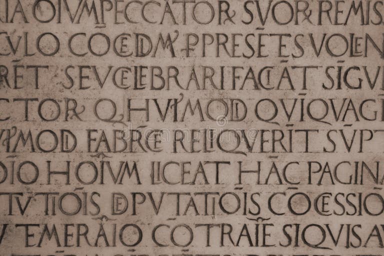 Medieval Latin Catholic Inscription Stock Image - Image of engraving ...