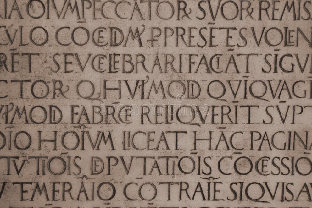 Medieval Latin Catholic Inscription Stock Image - Image of engraving ...