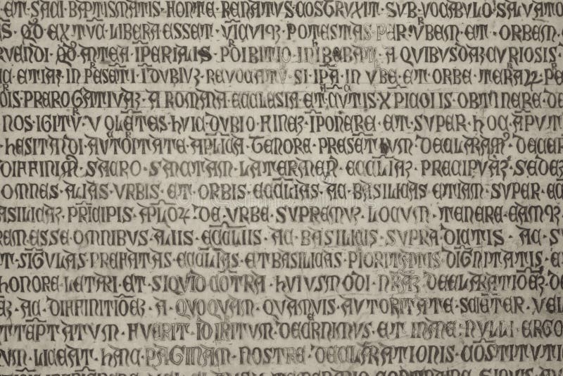 Medieval Latin Catholic Inscription Stock Image - Image of italian ...