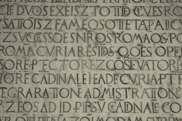 Medieval Latin Catholic Inscription Stock Image - Image of european ...