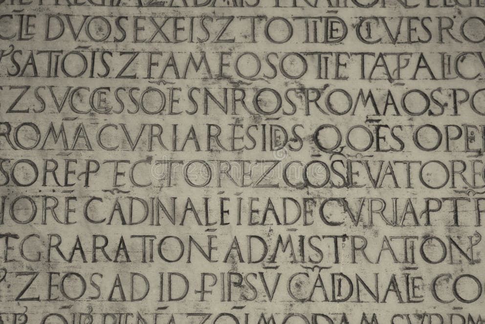 Medieval Latin Catholic Inscription Stock Image - Image of european ...