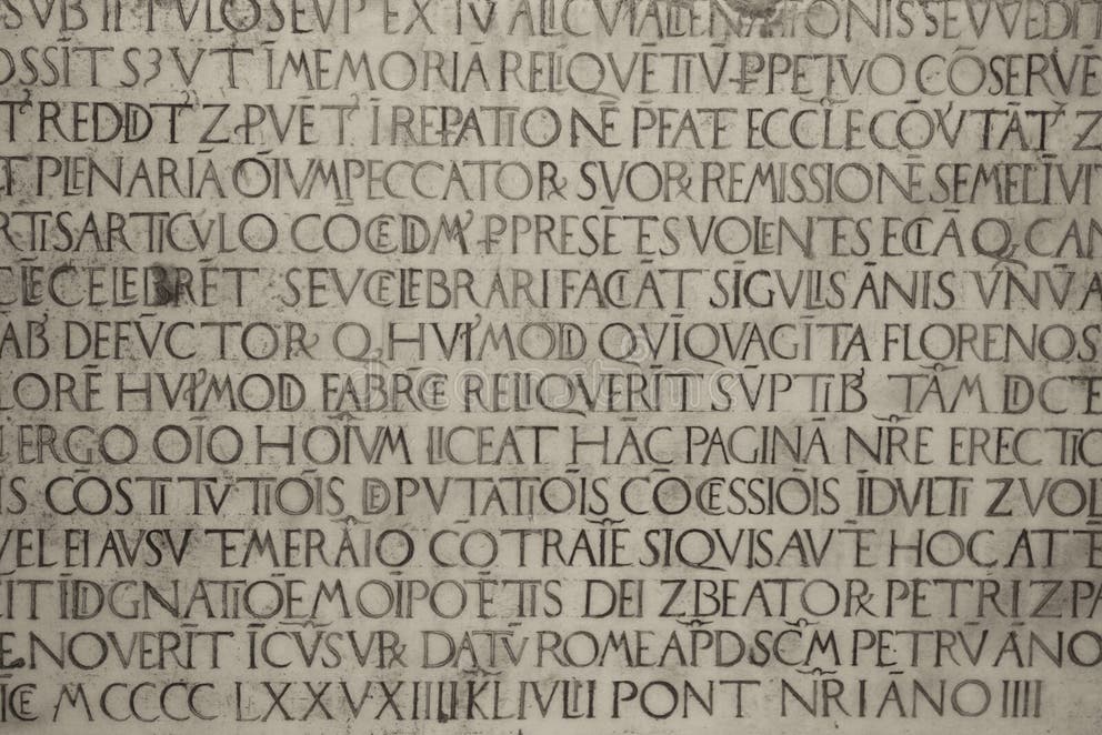 Medieval Latin Catholic Inscription Stock Image - Image of italian ...