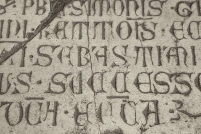 Medieval Latin Catholic Inscription Stock Image - Image of engraving ...