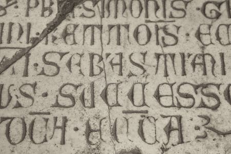 Medieval Latin Catholic Inscription Stock Image - Image of engraving ...
