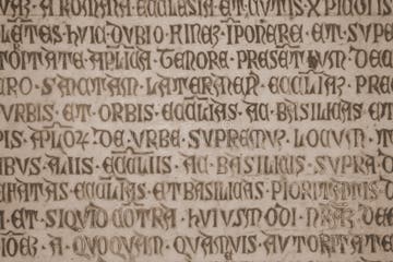 Medieval Latin Catholic Inscription Stock Photo - Image of engraving ...