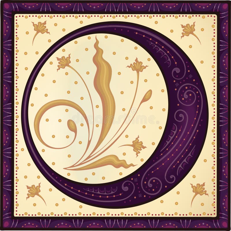 Medieval Letter O.Initial.Alphabet.Font. Stock Vector - Illustration of ...