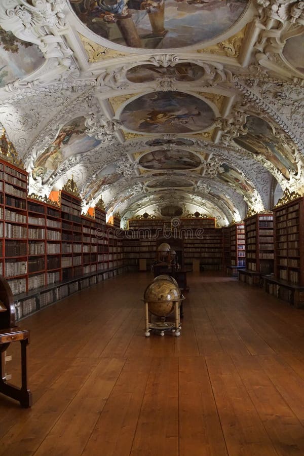 Medieval Library of Strahov Monastery Stock Image - Image of medieval ...