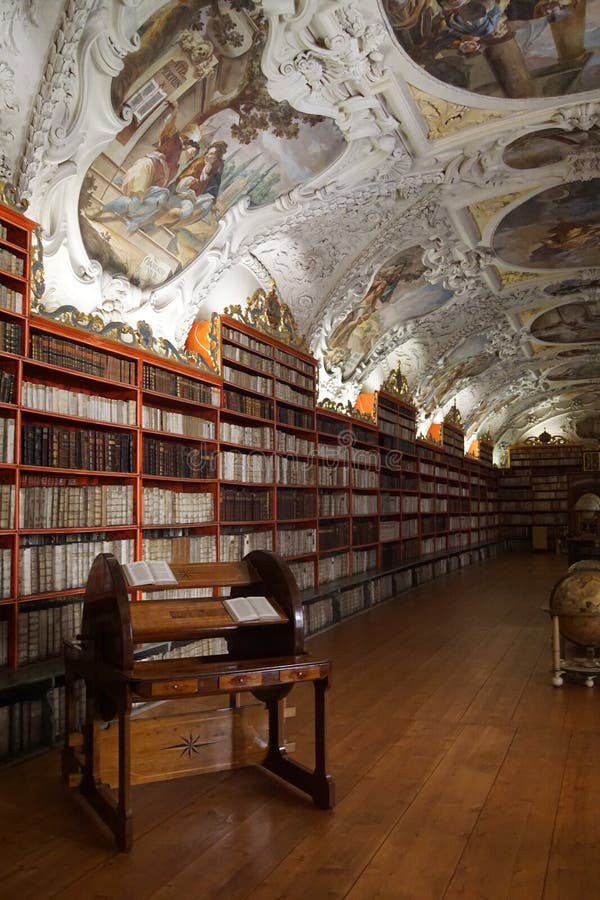 Medieval Library of Strahov Monastery Stock Image - Image of library ...