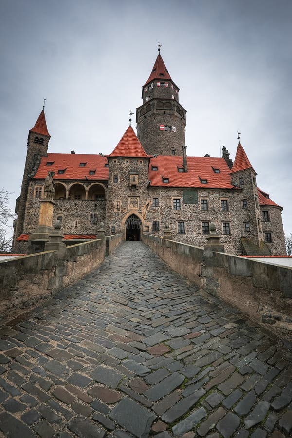 Medieval Majestic and Romantic Gothic Castle Bouzov Stock Photo - Image ...