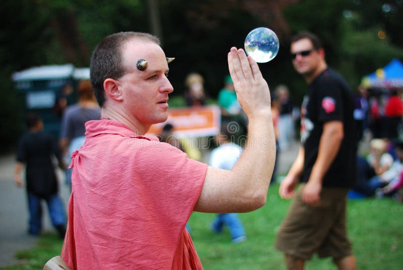 Medieval Man with Crystal Ball Editorial Stock Image - Image of ...