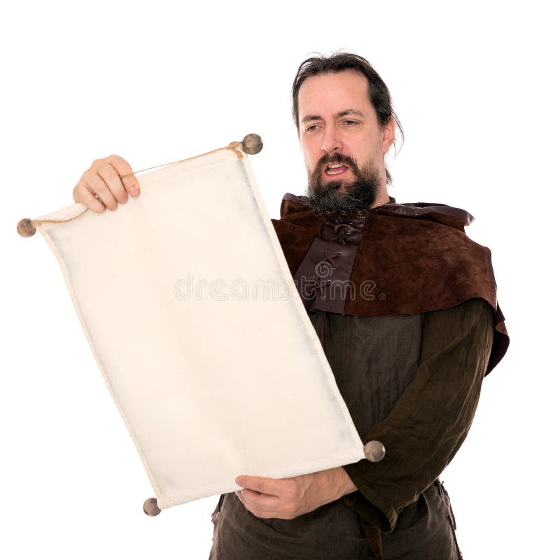 Medieval Man Holding A Scroll Stock Photo - Image: 47049433