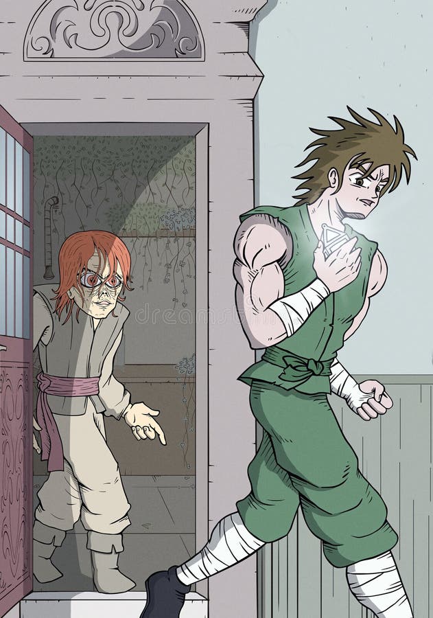 Medieval Man Running with Mystery Object Stock Illustration ...