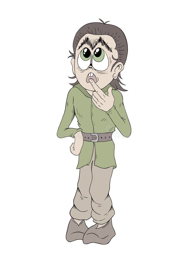 Medieval man thinking stock vector. Illustration of clip - 327581067