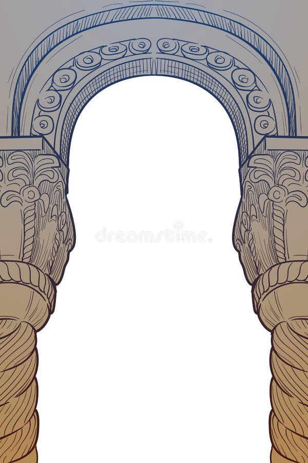 Medieval Manuscript Style Rectangular Frame. Gothic Style Pointed Arch ...