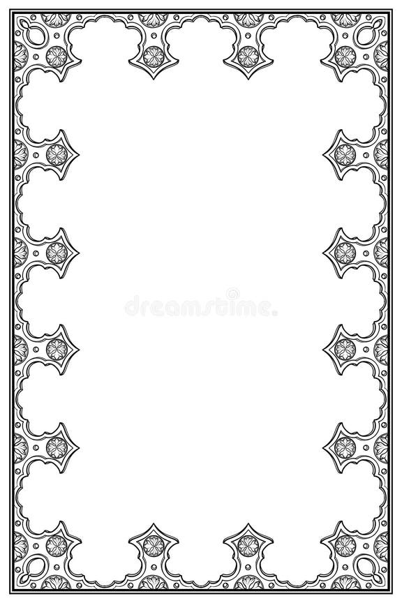 Medieval Manuscript Style Rectangular Frame. Vertical Orientation Stock ...