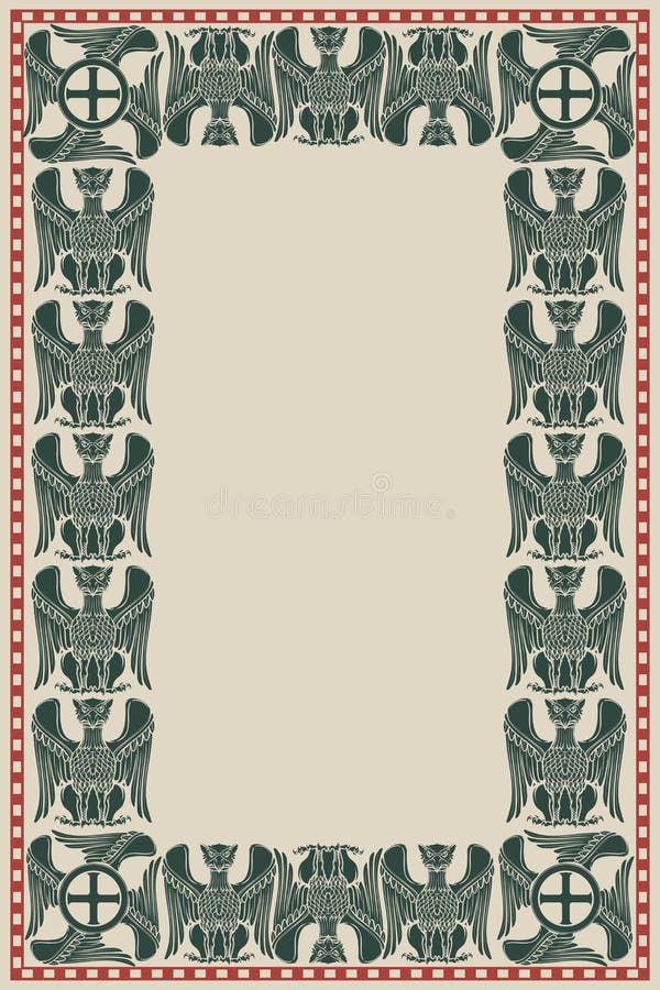 Medieval Manuscript Style Rectangular Frame. Vertical Orientation Stock ...