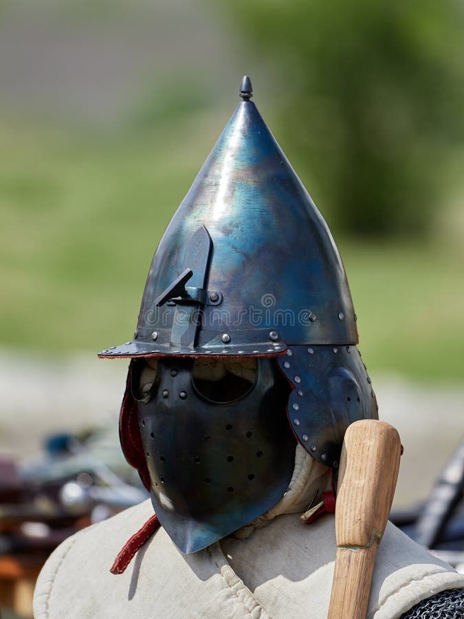 Medieval metal helmet stock photo. Image of medival - 108135936