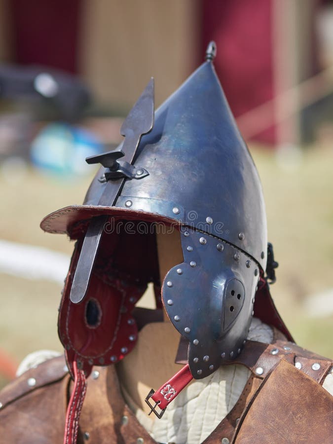 Metal helmet of the knight stock image. Image of medieval - 16030411