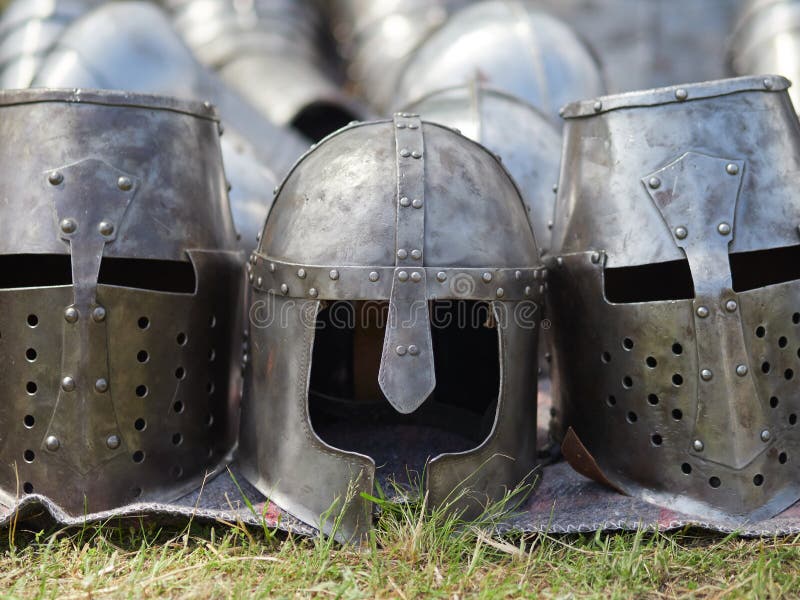 Medieval metal helmet stock image. Image of medival - 108136033