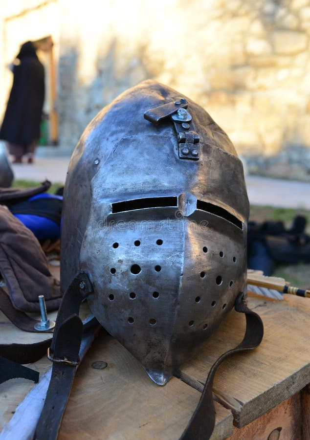 Medieval metal helmet stock photo. Image of knight, helmet - 78710712