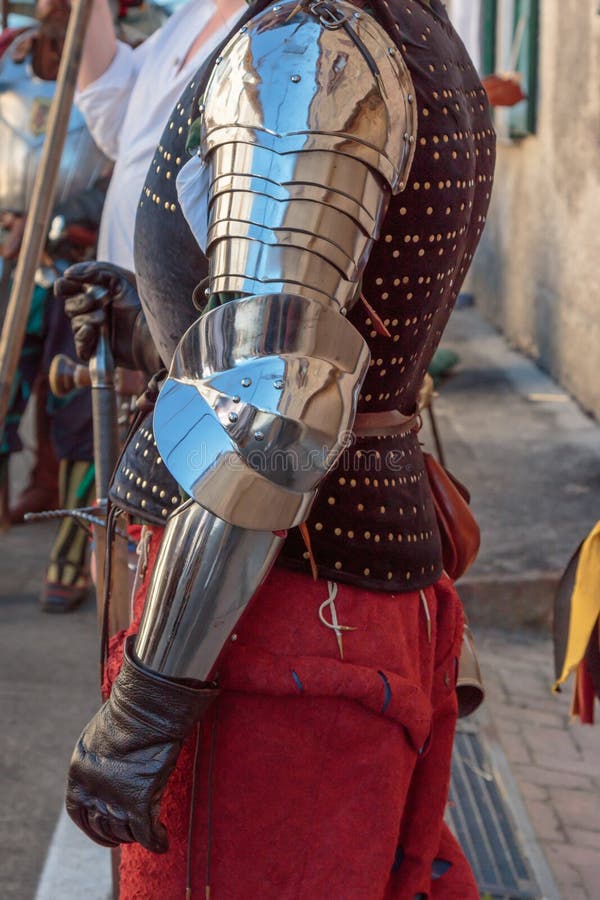 Medieval Metallic Armor for Arms Stock Photo - Image of medieval, head ...