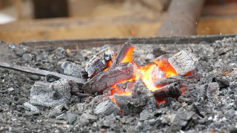 Medieval Method of Forging Iron, the Blacksmith Forges an Iron Nail ...
