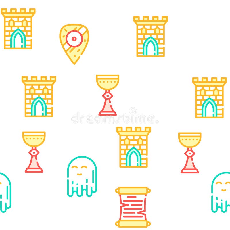 Medieval Middle Age Collection Icons Set Vector Stock Vector ...