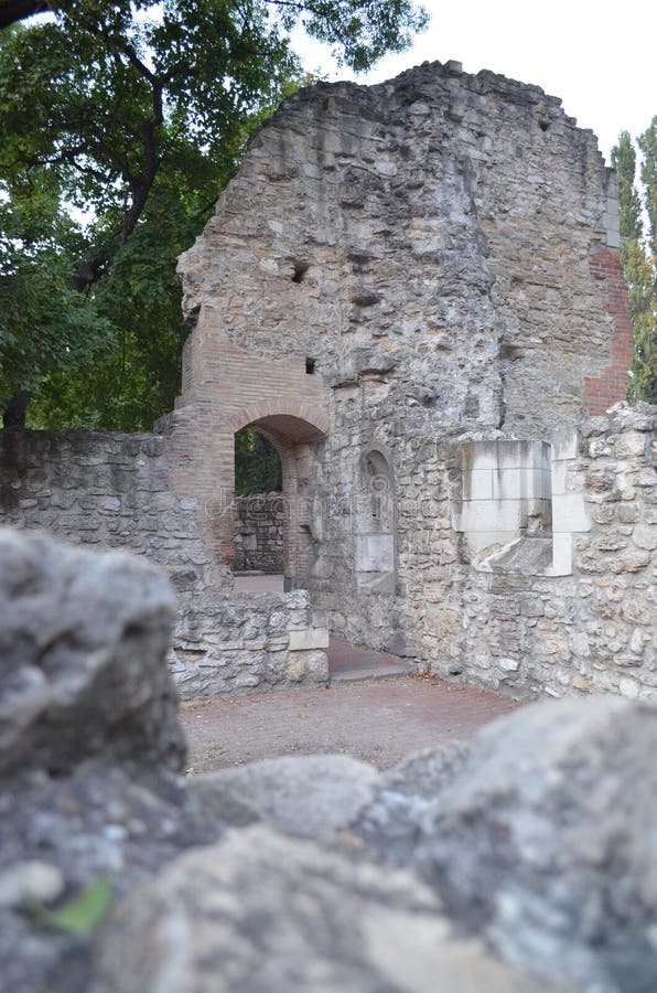 Medieval monastery ruins stock image. Image of castle - 77620775