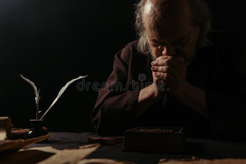 Mysterious Medieval Monk in Hooded Robe Stock Image - Image of ... Mysterious Medieval Monk in Hooded Robe Stock Image - Image of ...