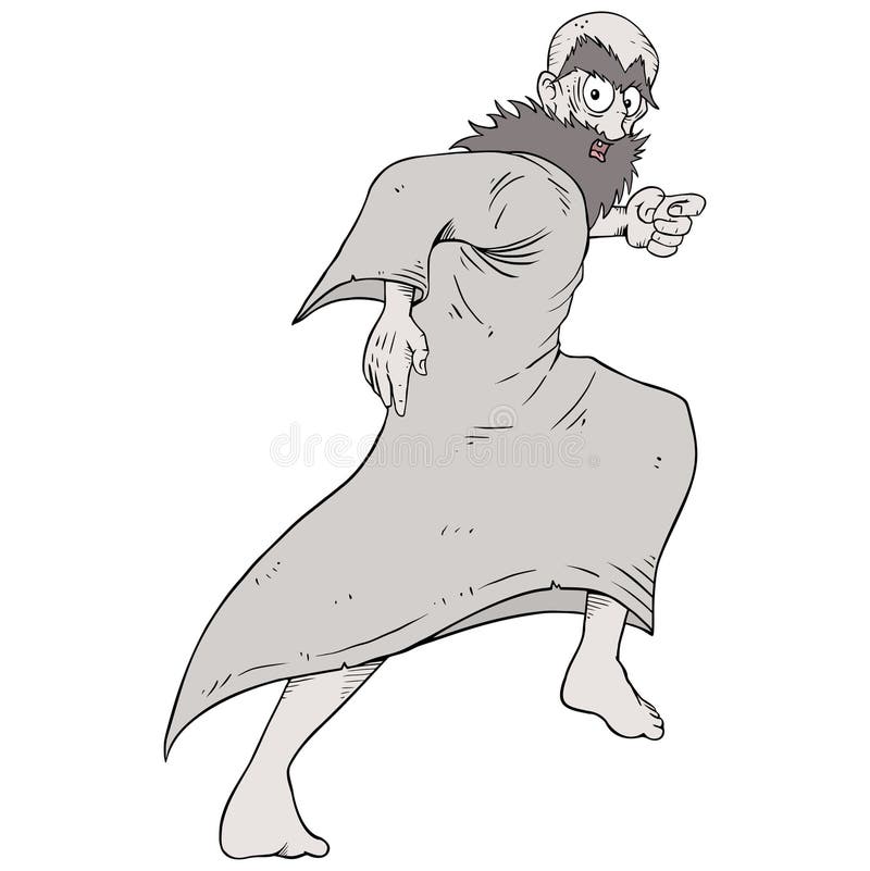 Medieval monk running stock vector. Illustration of culture - 397653082