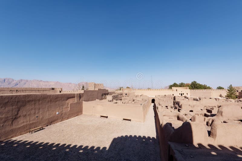 Medieval Mud Castle Ruins in Nushabad, Iran Stock Image - Image of ...