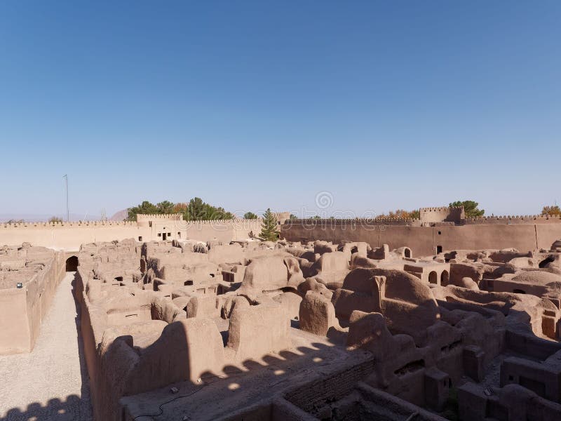 Medieval Mud Castle Ruins in Nushabad, Iran Stock Image - Image of ...