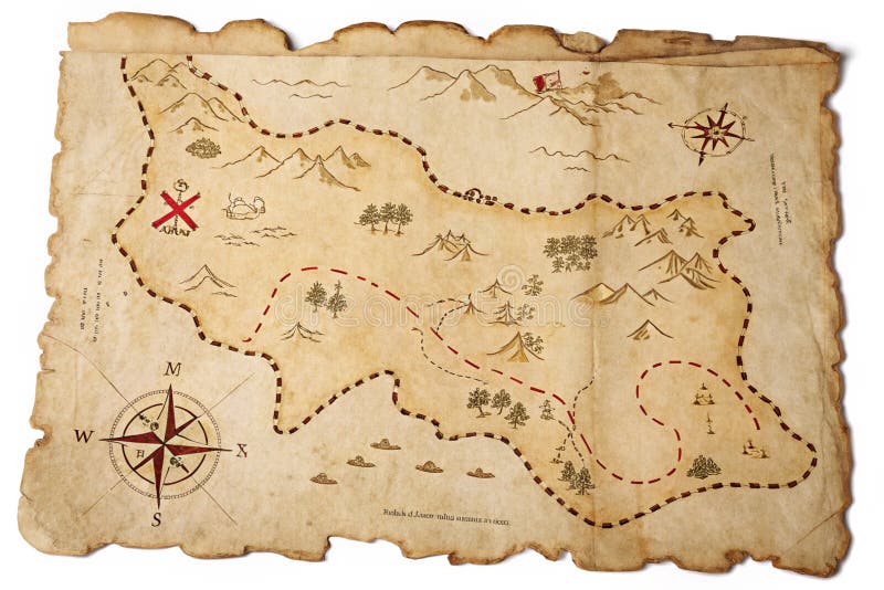 Medieval Nautical Pirates Hidden Treasure Map Background Stock ...