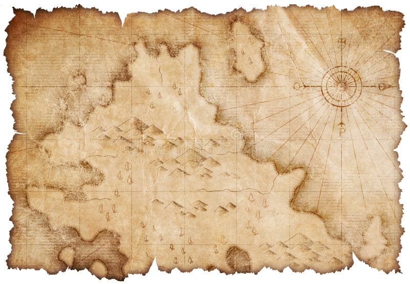 Medieval Nautical or Pirates Map Isolated Stock Image - Image of travel ...