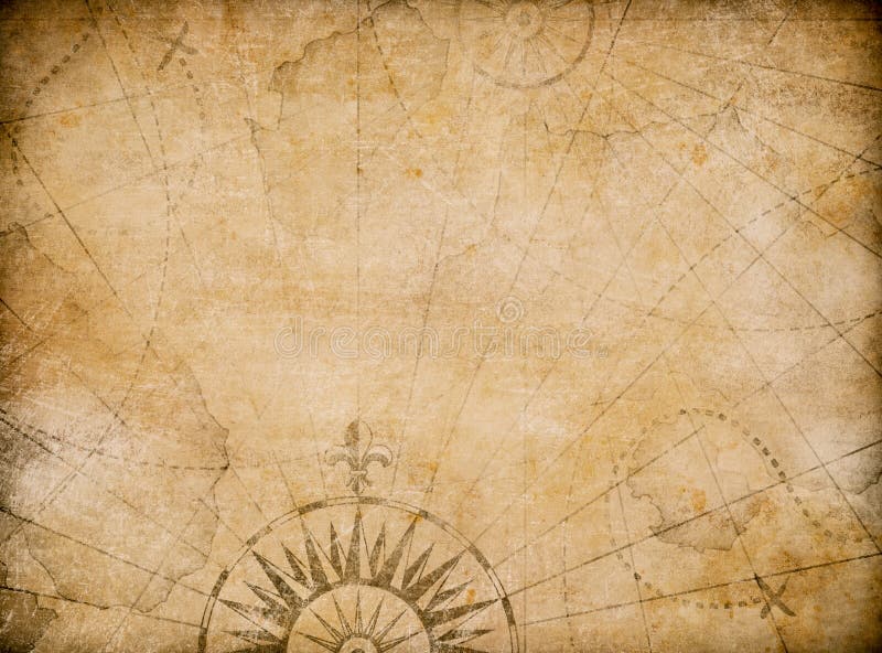 Medieval Old Nautical Map Background Stock Illustration - Illustration ...