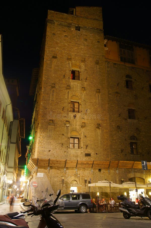 Medieval Night in High-rise Building in Florence Stock Image - Image of ...