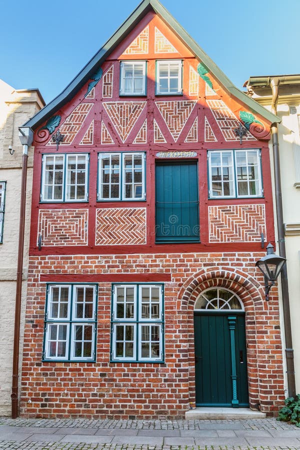 Medieval Old Brick Building in Luneburg. Germany Stock Photo - Image of ...