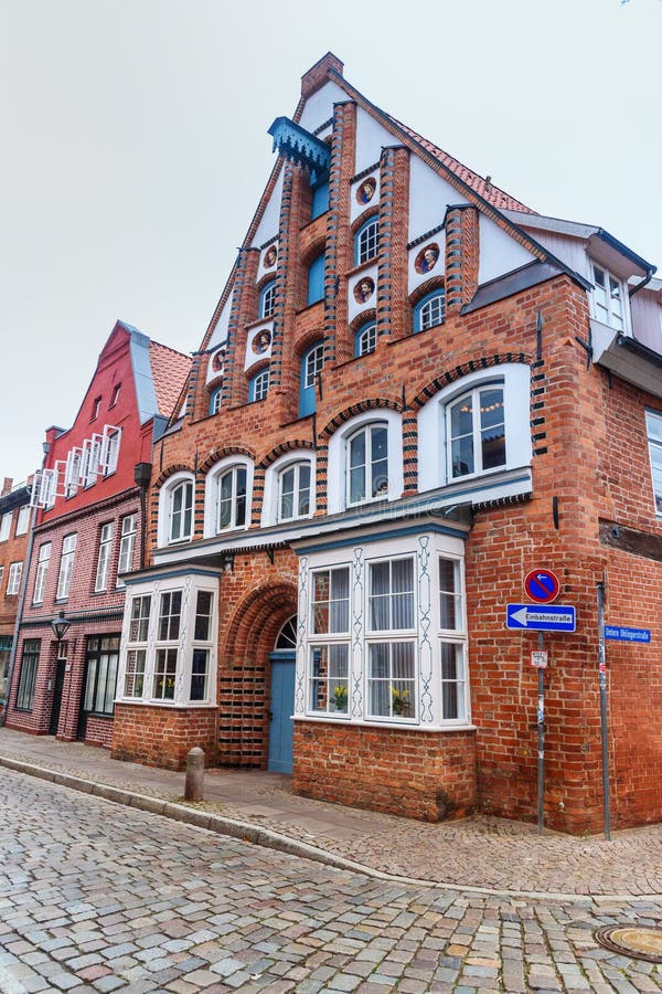 Medieval Old Brick Building in Luneburg. Germany Editorial Stock Photo ...