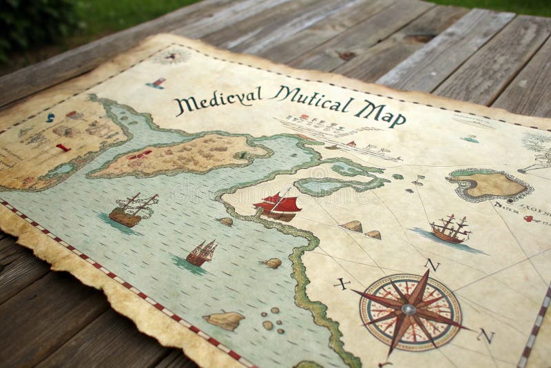 Medieval Old Nautical Map Background Stock Illustrations – 496 Medieval ...
