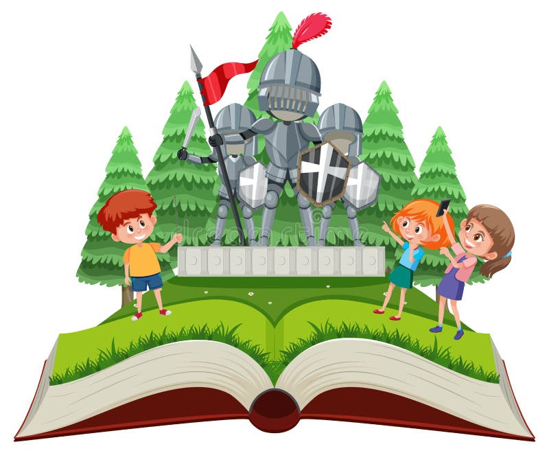 Medieval open book theme stock vector. Illustration of child - 228797030