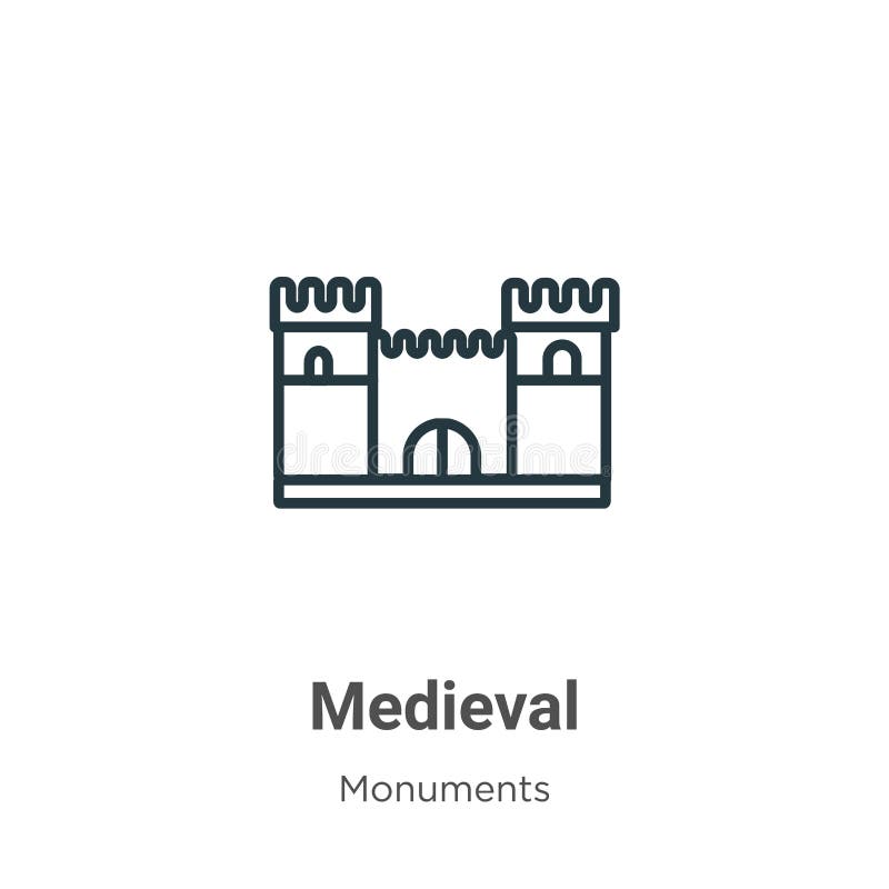 Medieval Outline Vector Icon. Thin Line Black Medieval Icon, Flat ...