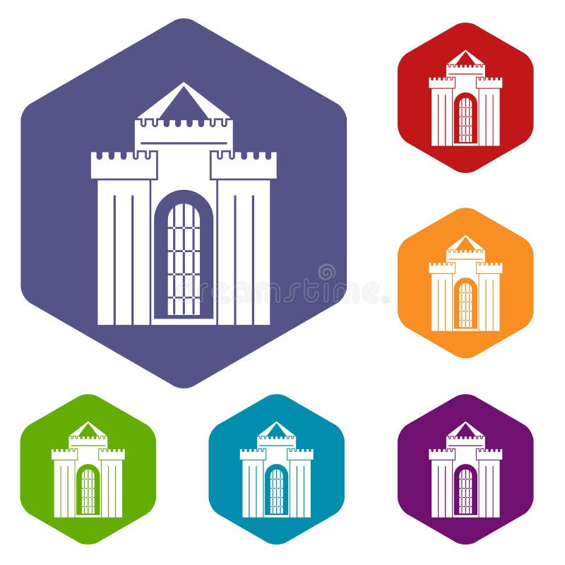 Medieval Palace Icons 9 Set Stock Vector - Illustration of architecture ...