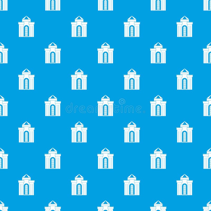 Medieval Palace Pattern Seamless Blue Stock Vector - Illustration of ...