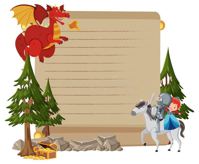 Medieval Paper Roll Template Stock Vector - Illustration of beast ...