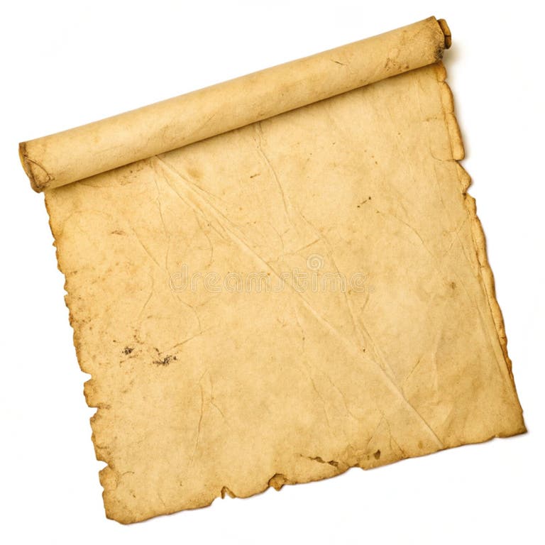 Medieval Paper Sheet Isolated on White Background Stock Illustration ...