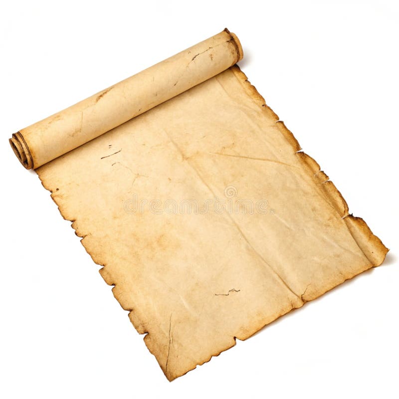 Medieval Paper Sheet Isolated on White Background Stock Illustration ...